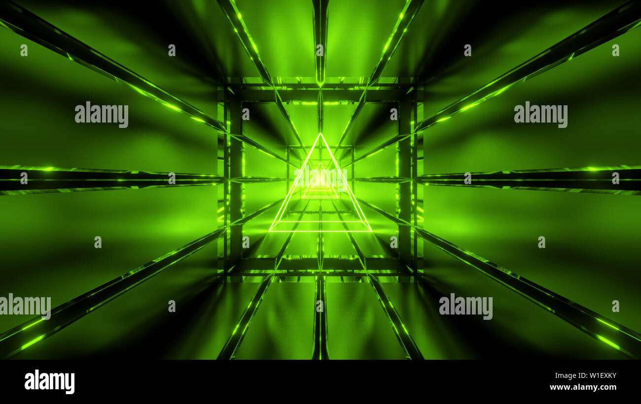 green wireframe with tunnel background wallpaper 3d render Stock Photo ...