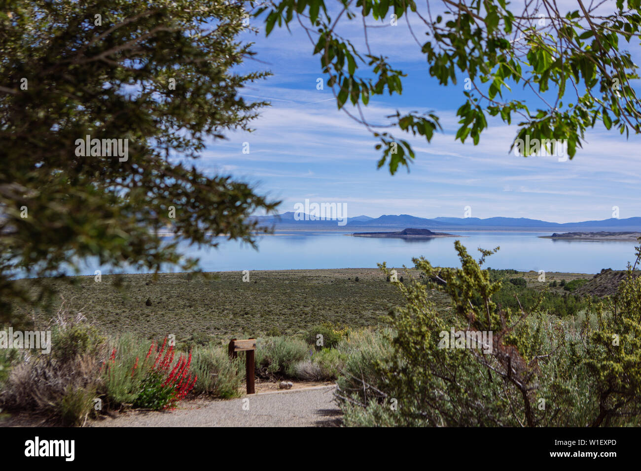 Paoha Island in Mono Lake Park viewed from Mono Basin Visitor Centre ...