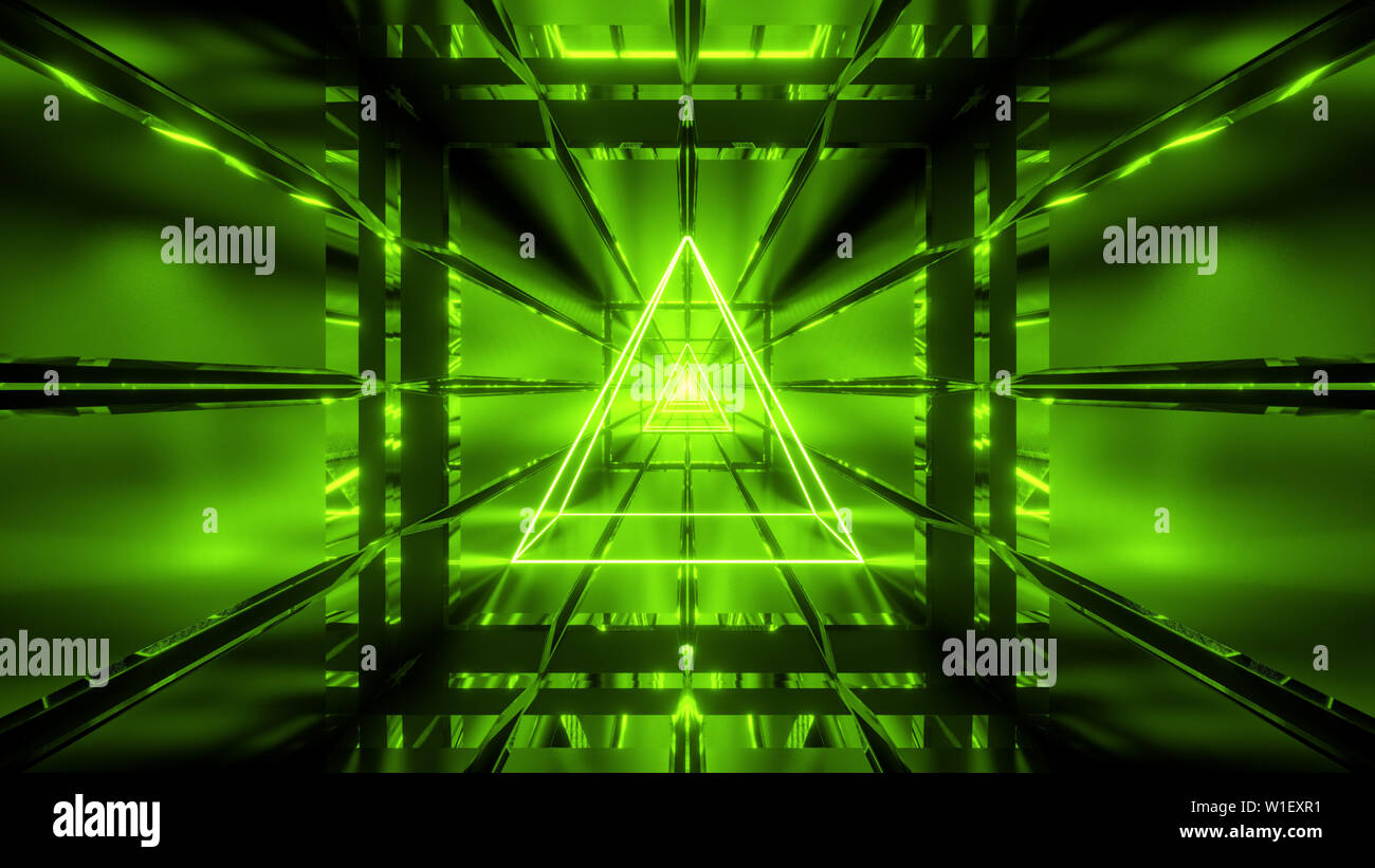 green wireframe with tunnel background wallpaper 3d render Stock Photo ...