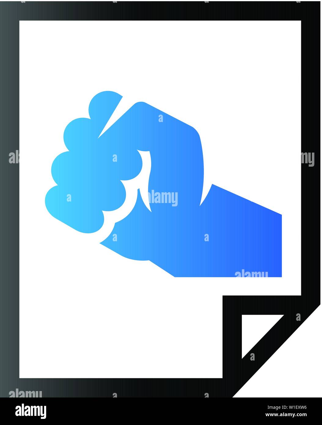 Hand fist icon in duo tone color. Vintage propaganda poster Stock ...