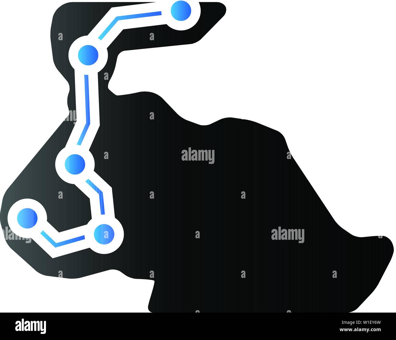 Rally route map icon in duo tone color. Extreme transportation sport ...