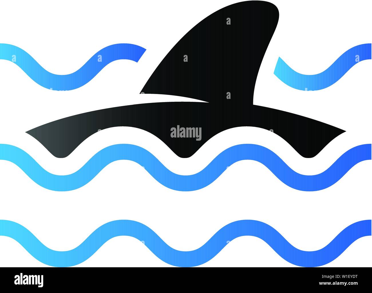 Shark icon in duo tone color. Sea animal encounter Stock Vector Image ...