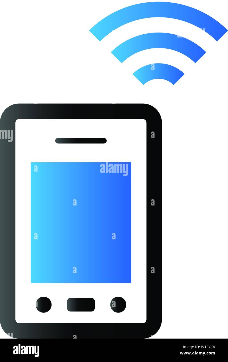 Smartphone icon in duo tone color. Communication device touch screen ...