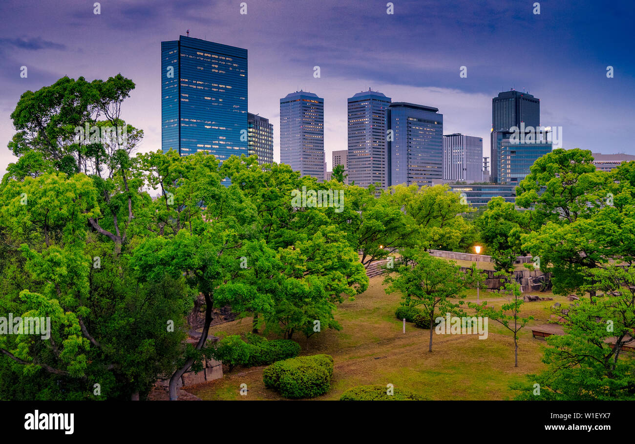 Osaka cityscape during rain Stock Photo - Alamy