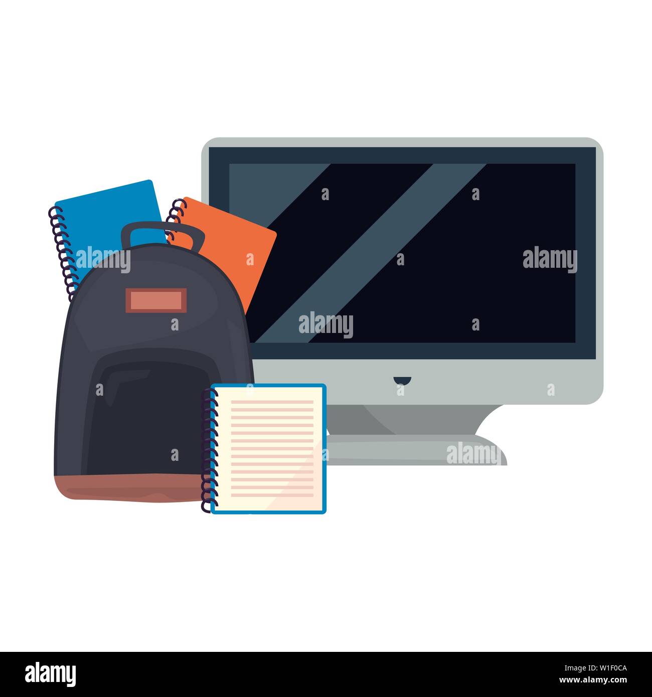 computer backpack notebook back to school vector illustration vector ...