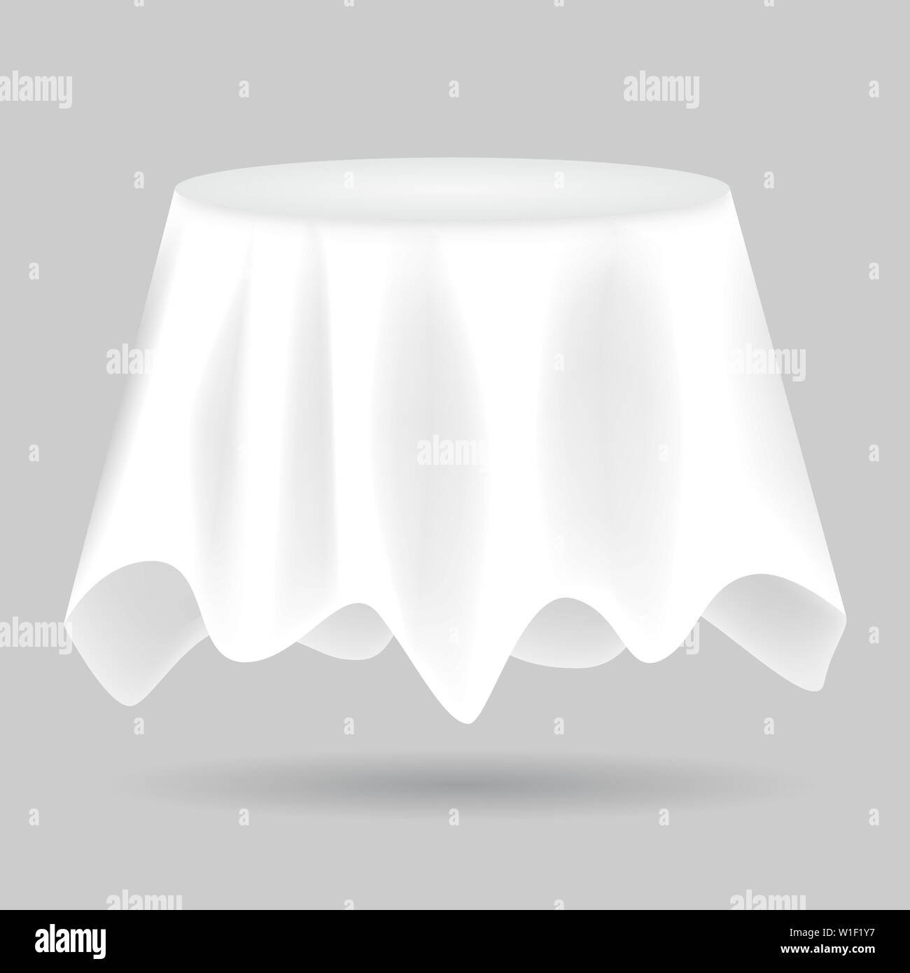 Empty Round Tablecloth mockup. High detailed vector illustration Stock ...
