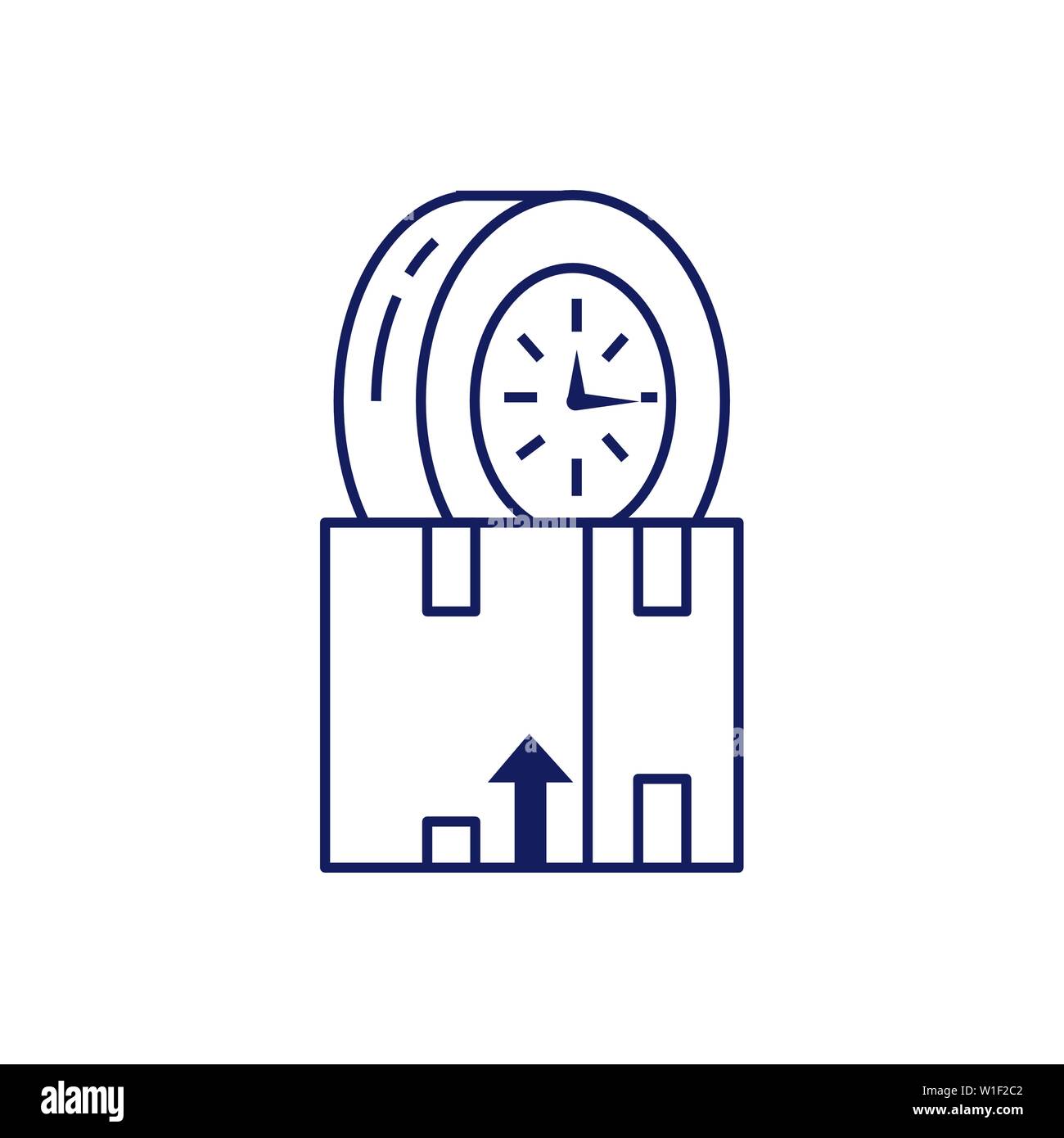 box carton with clock time vector illustration design Stock Vector ...