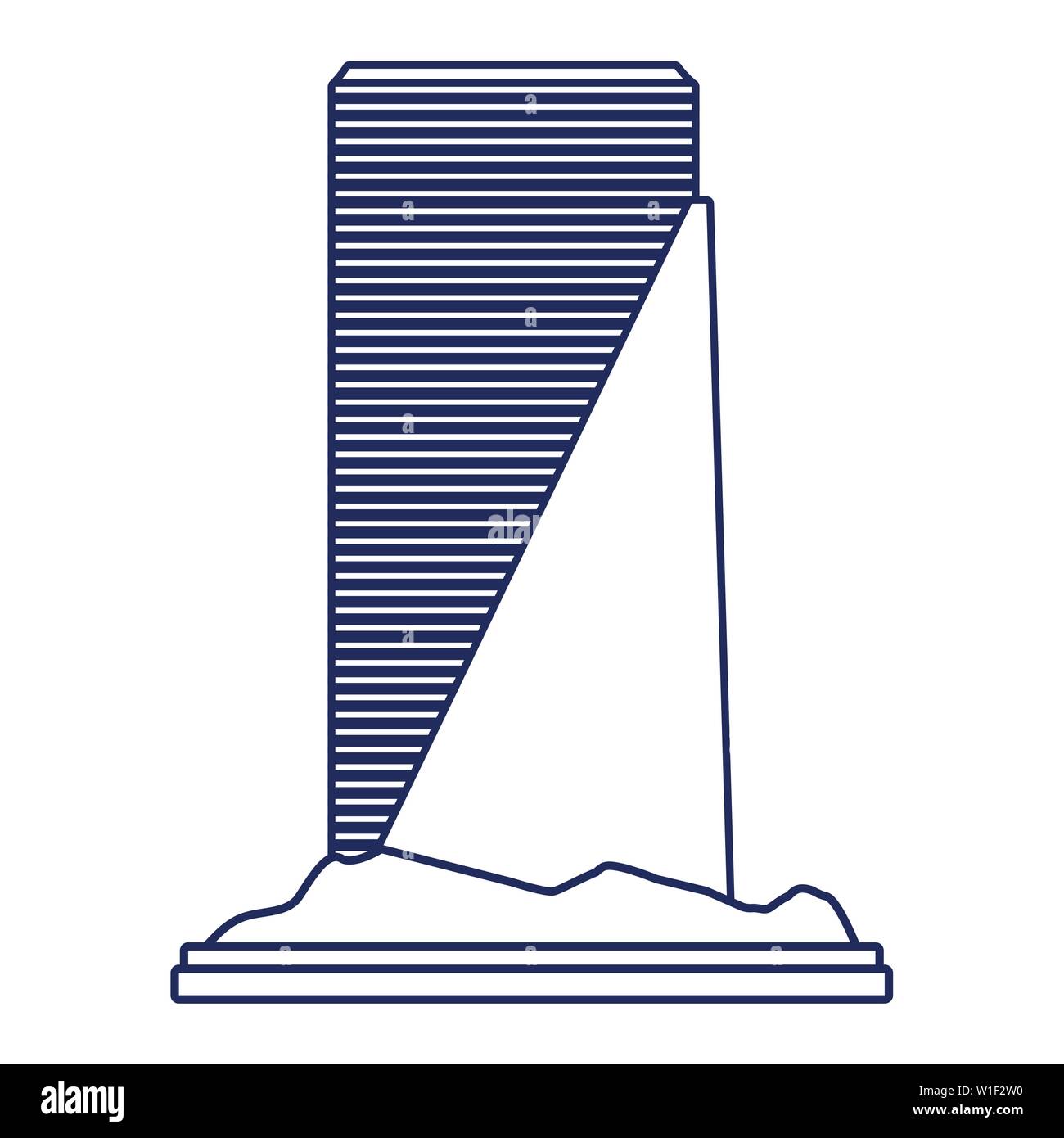 futuristic building urban tower outline vector illustration Stock ...