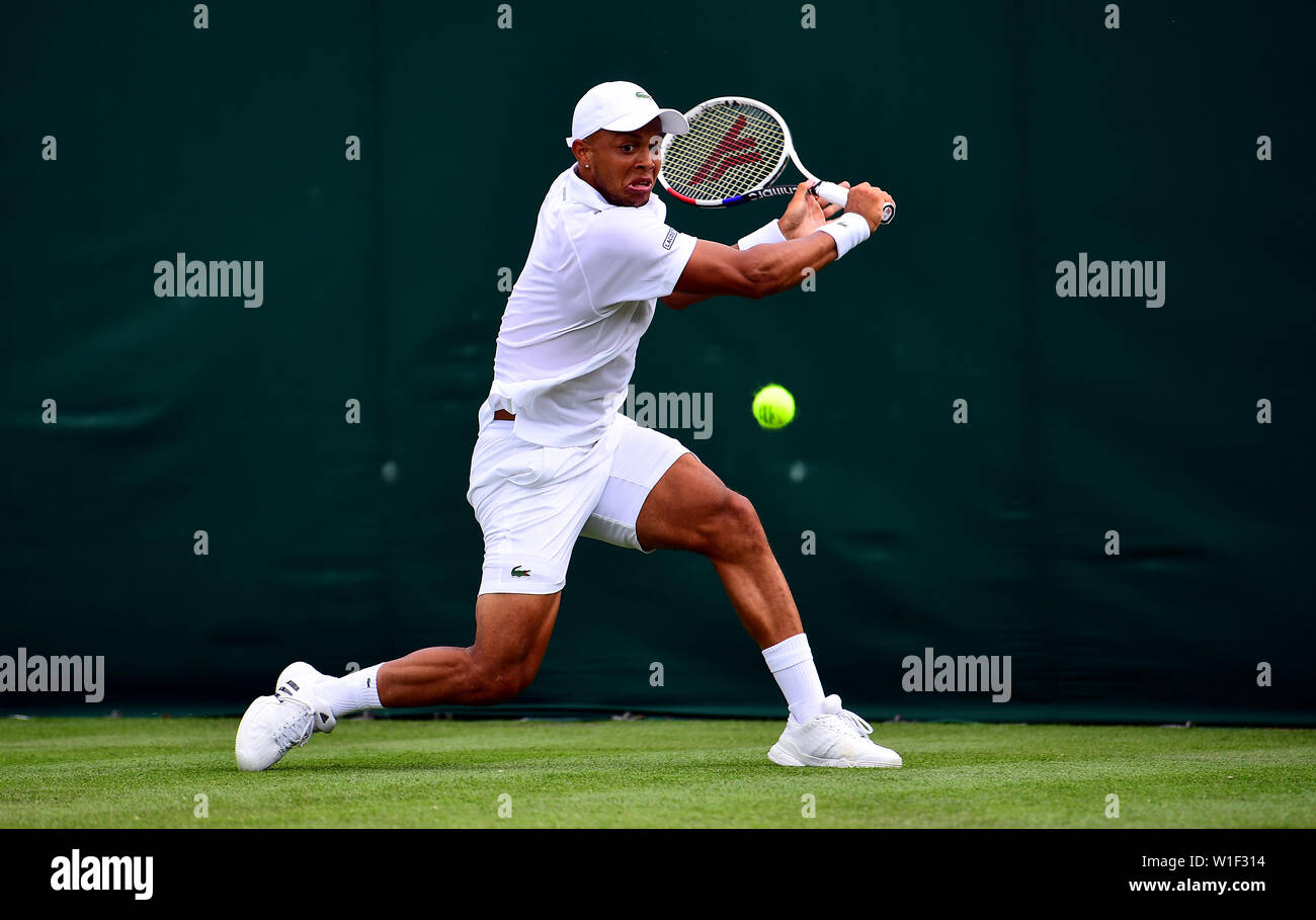 Jay Clarke in action on day two of the Wimbledon Championships at the ...