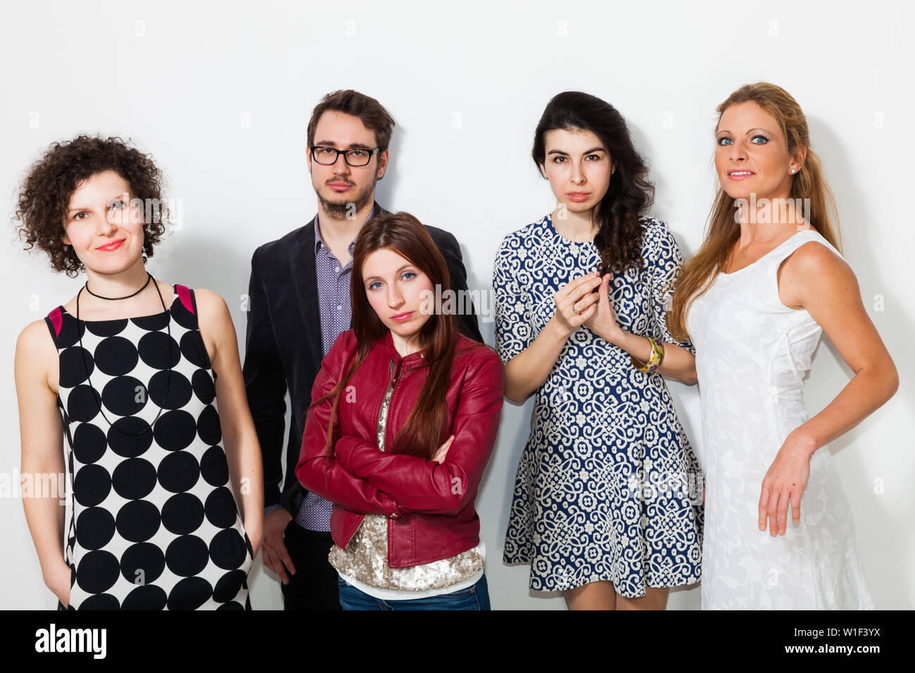 Group of people on white background Stock Photo - Alamy