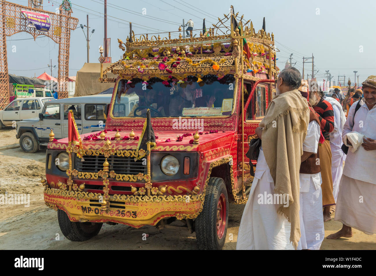 Adorned sadhu vehicle, Allahabad Kumbh Mela, World’s largest religious ...