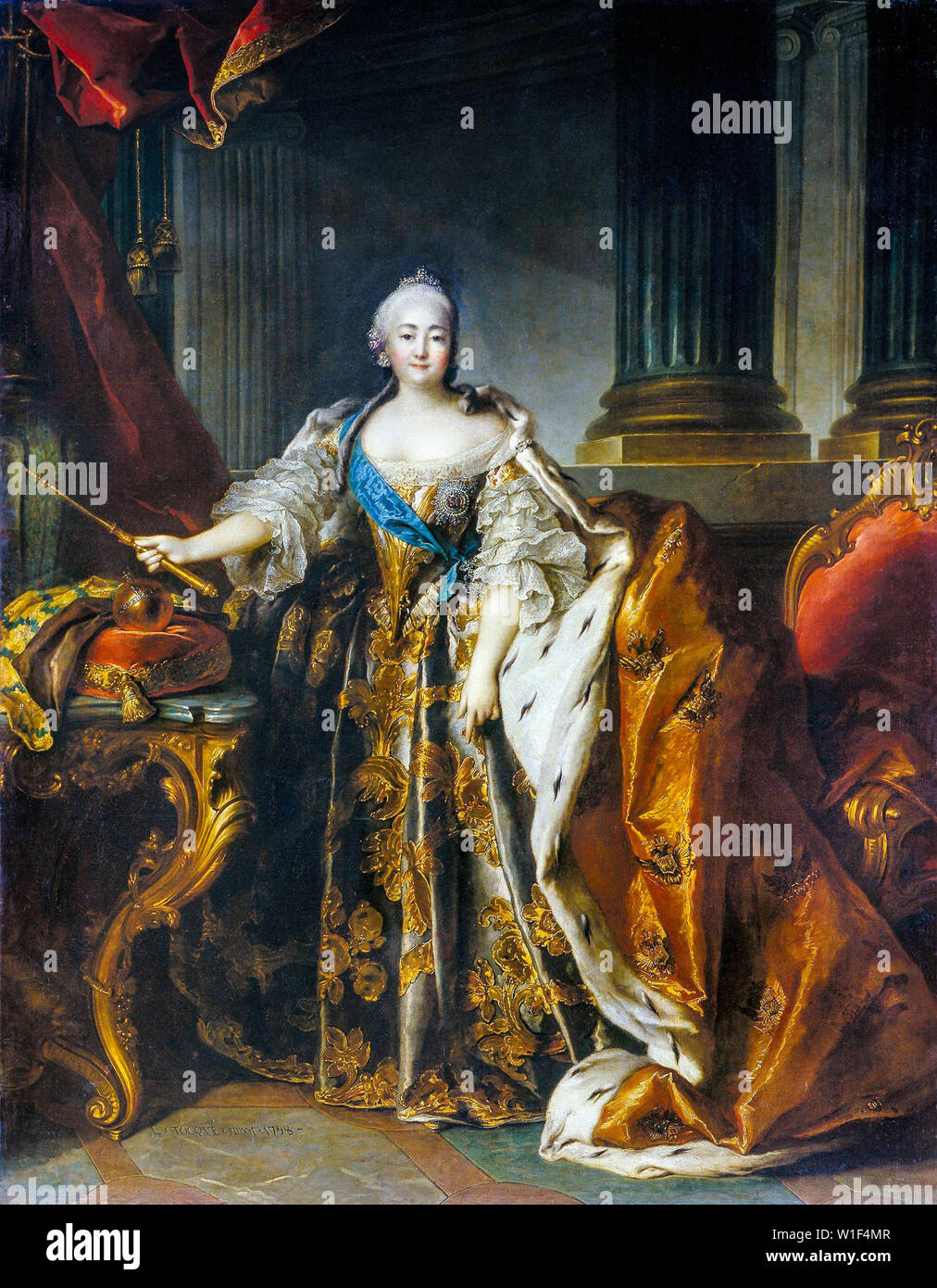 Louis Tocque, Empress Elizabeth Petrovna, 1709-1762, portrait painting ...