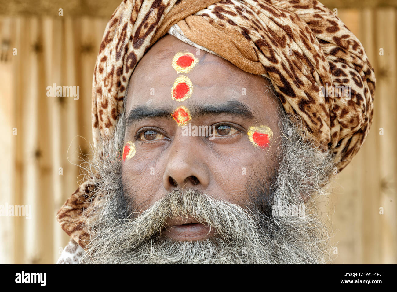 Man with facial marks, For editorial use only, Allahabad Kumbh Mela ...