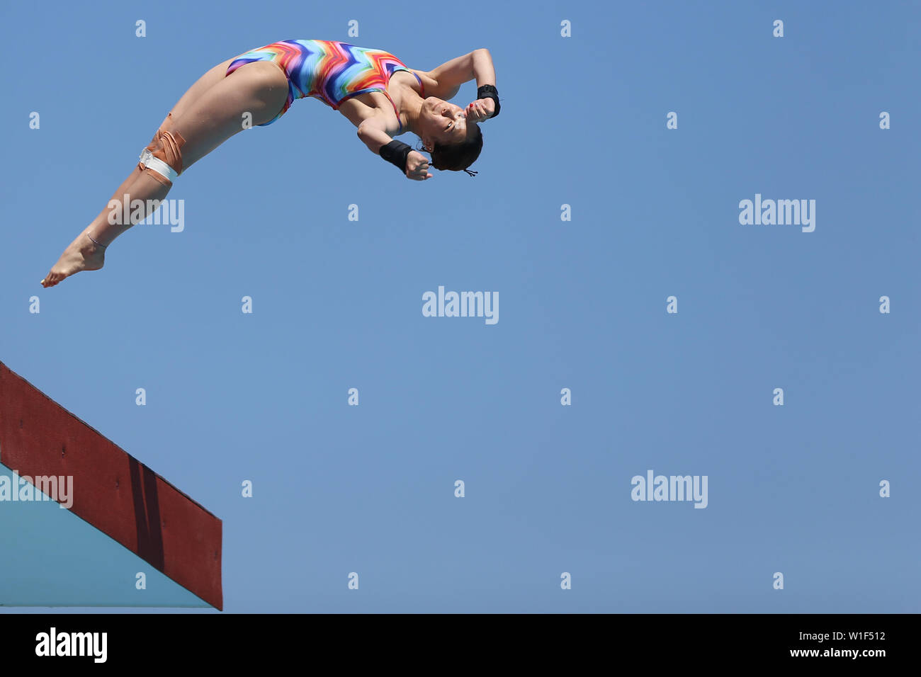 Naples, Italy. 2nd July, 2019. Moon Nayun of South Korea competes ...