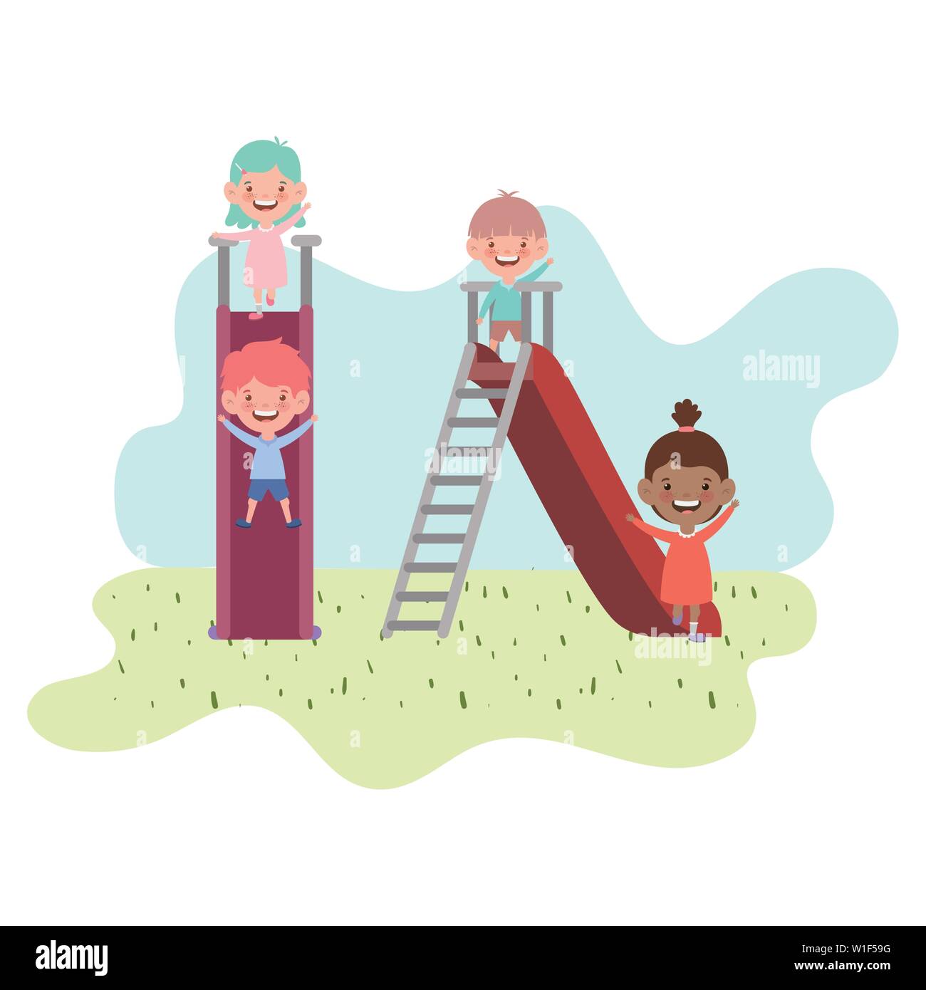 Man playground slide Cut Out Stock Images & Pictures - Alamy