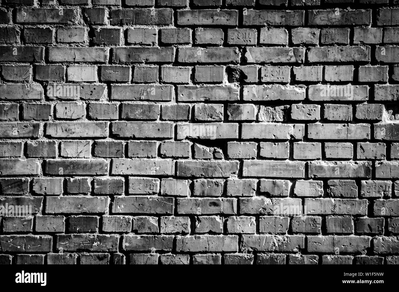 Broken Brick Wall Black And White