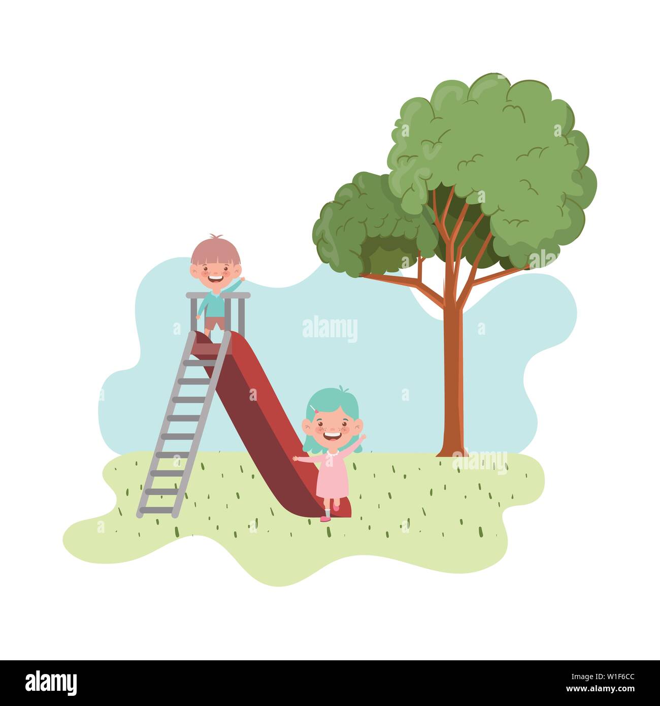 Man playground slide Cut Out Stock Images & Pictures - Alamy