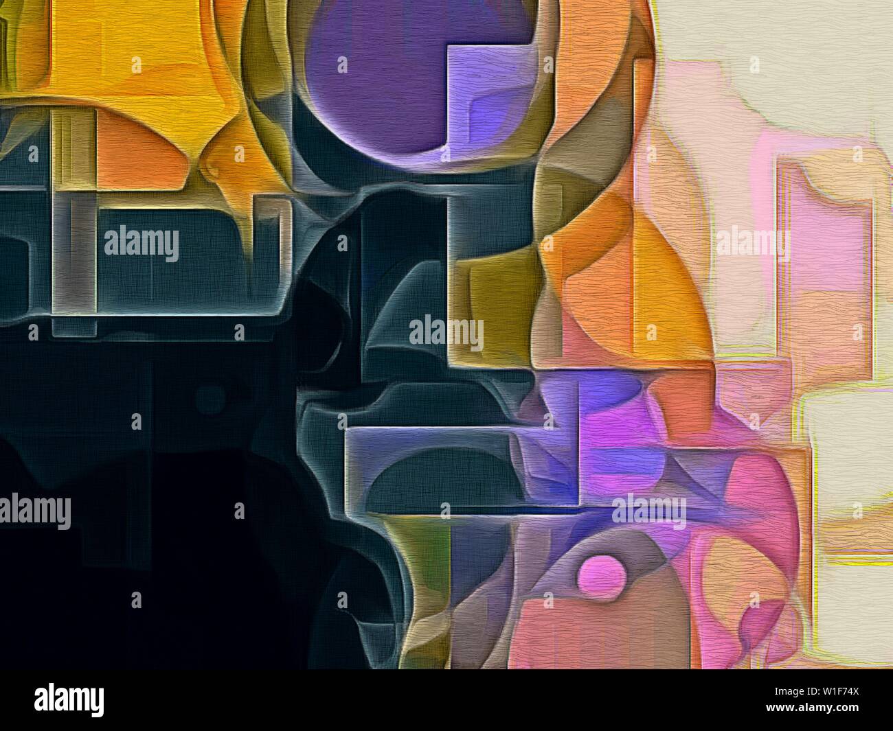 abstract fractal psychedelic shape texture with color pencil ...