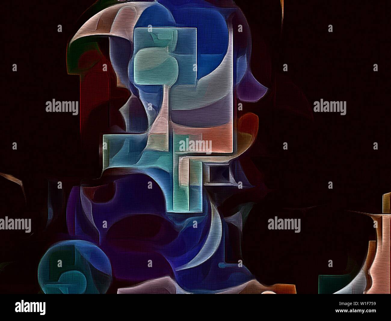 abstract fractal psychedelic shape texture with color pencil ...