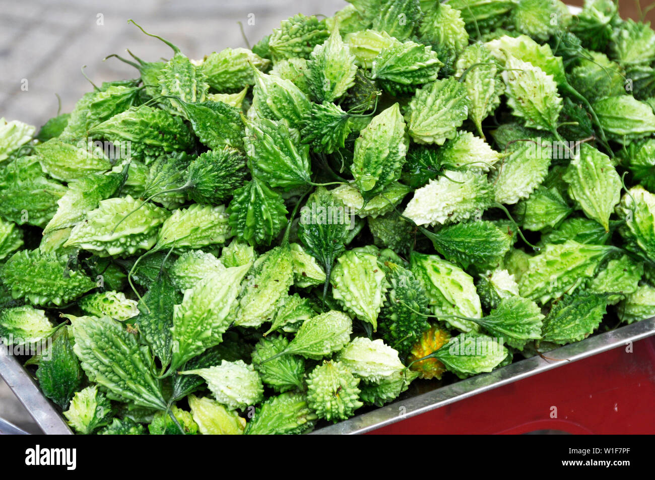 Green vegetable items on street stall in Saigon Stock Photo - Alamy