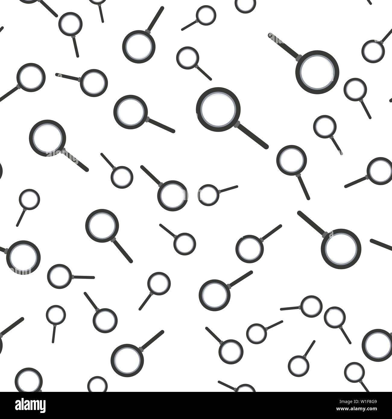 Magnifier seamless pattern. Vector illustration on white background ...