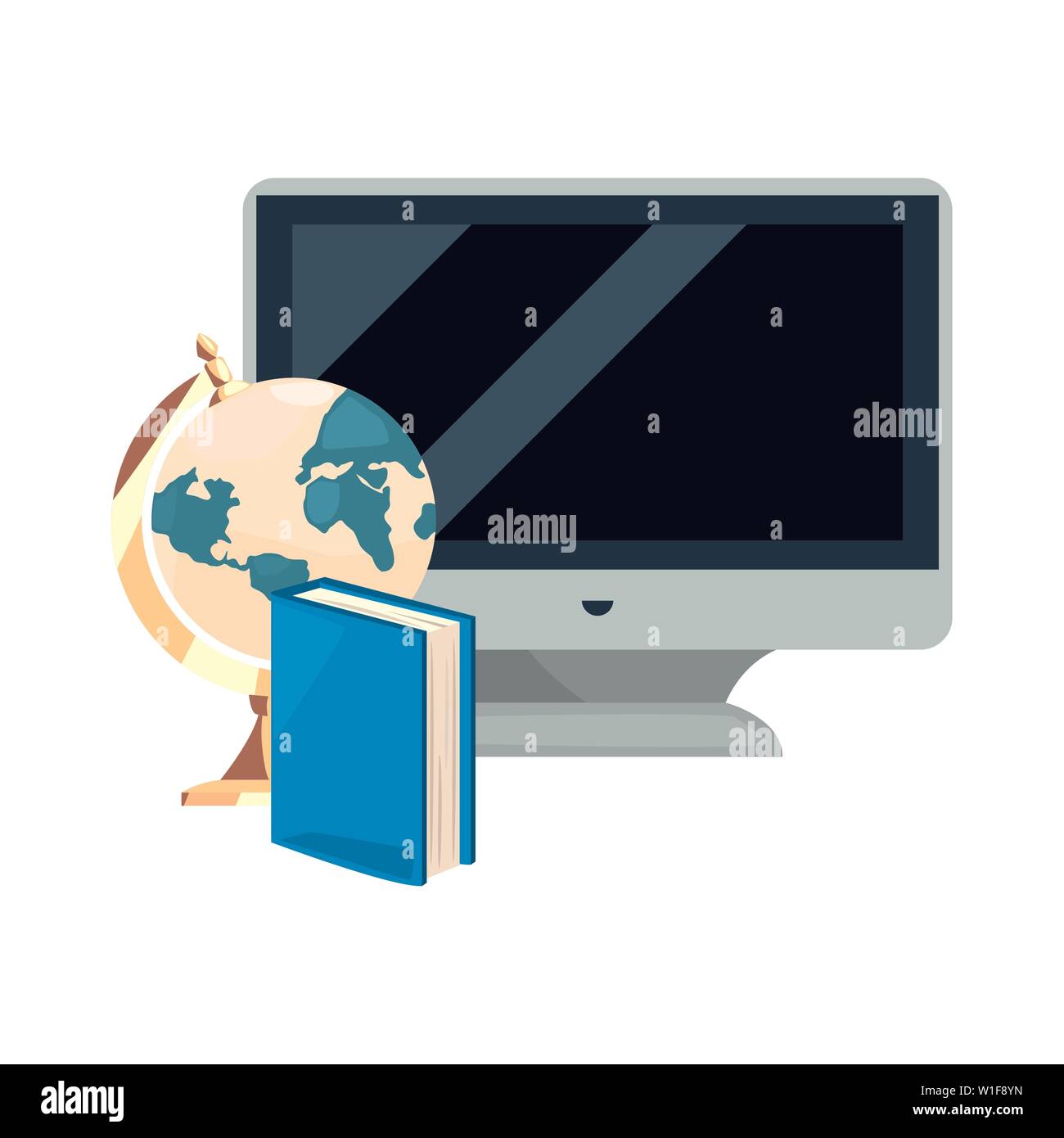 computer map book back to school vector illustration Stock Vector Image ...