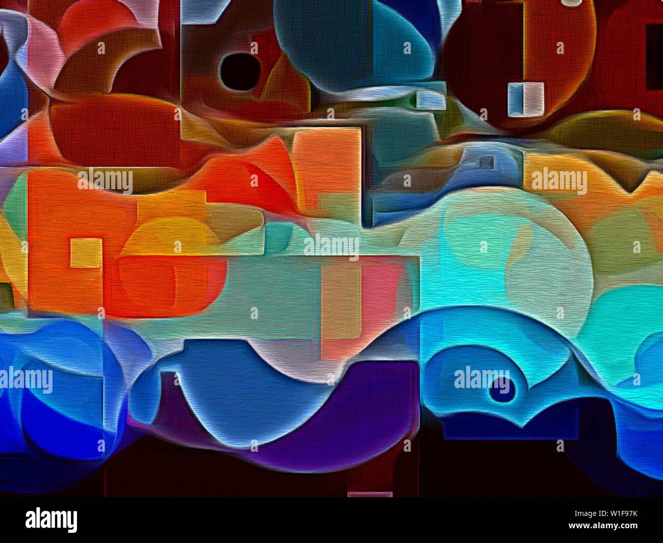 abstract fractal psychedelic shape texture with color pencil ...