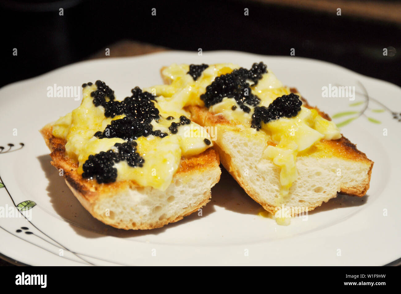 Caviar on egg for breakfast in Saigon Stock Photo - Alamy