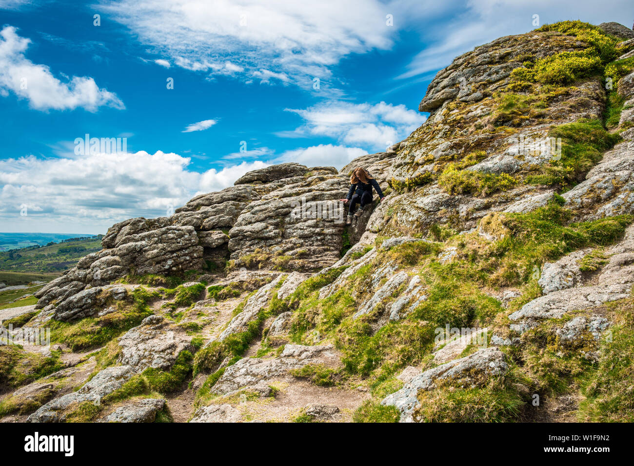 Haytor Rock, in Dartmoor National park, Devon, England, UK Stock Photo ...