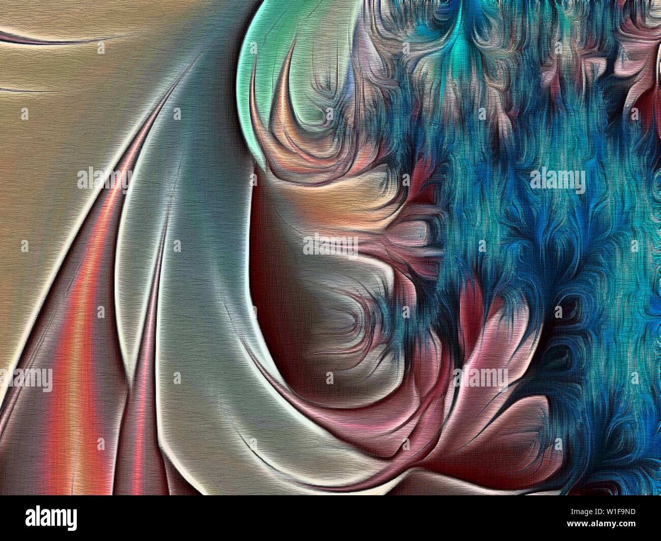 abstract fractal psychedelic shape texture with color pencil ...