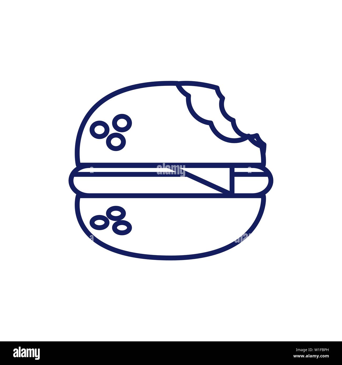 hamburger fast food with bite isolated icon vector illustration design ...