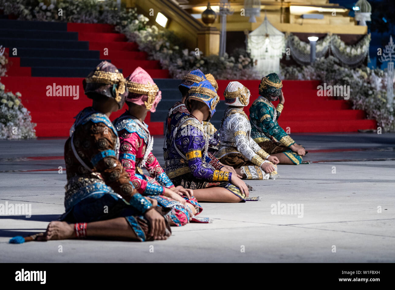 Ramayana pantomime story dancing and acting on the ground by Thai ...