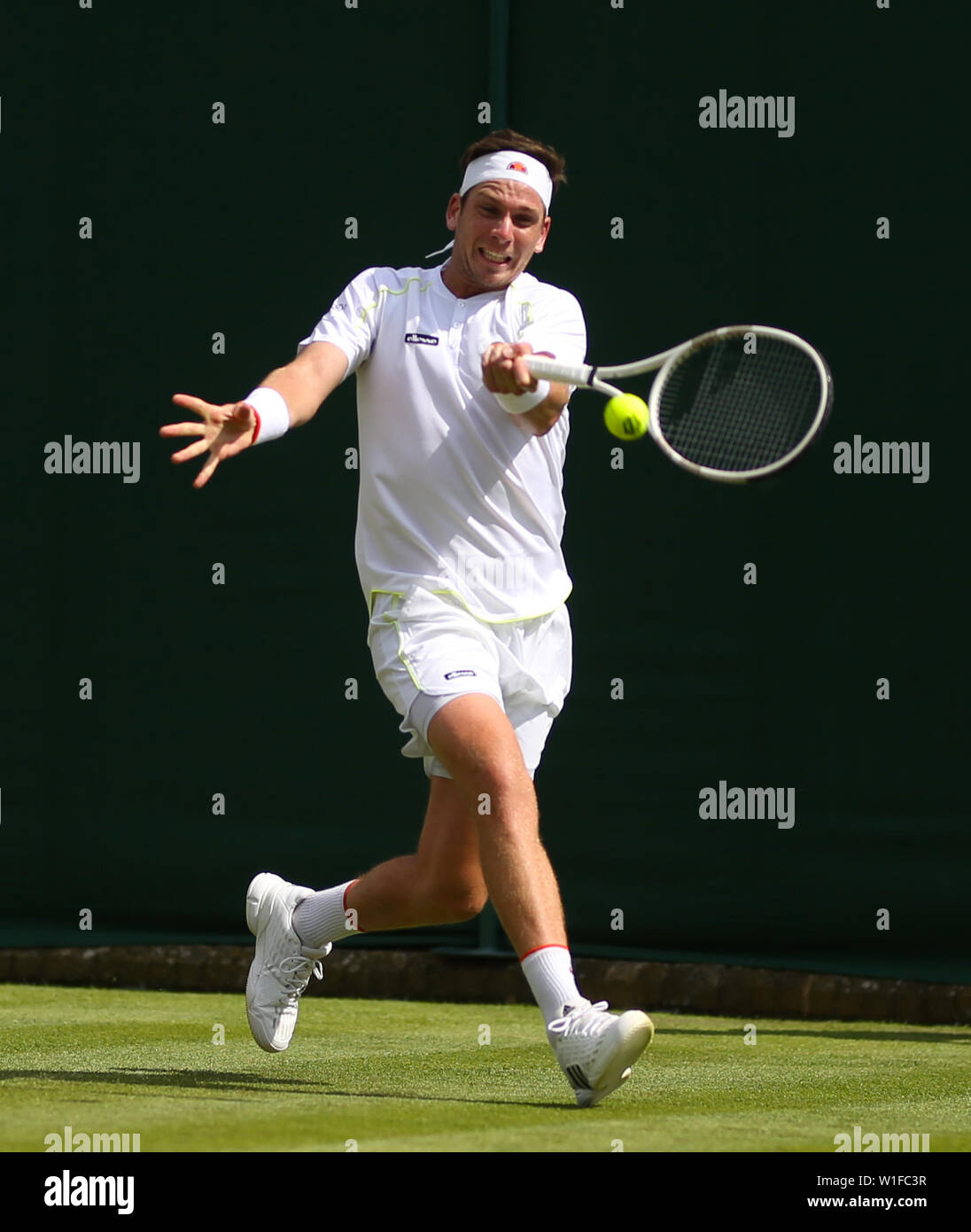 Cameron Norrie in action on day two of the Wimbledon Championships at ...