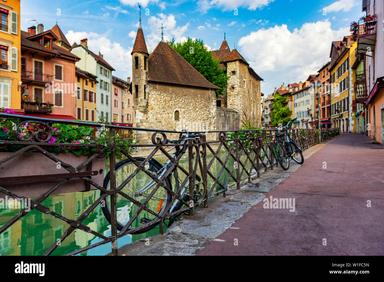 Streets of Annecy, France. Beautiful streets of famous ancient town ...