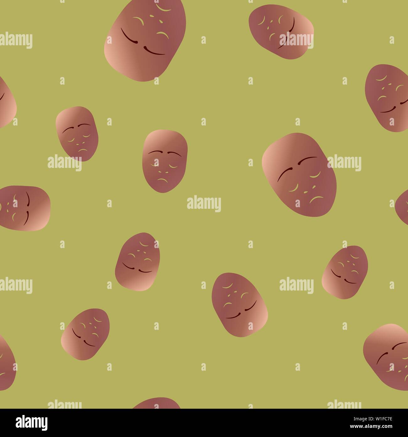 Seamless pattern of theatrical mask with dreary emotion. Vector ...
