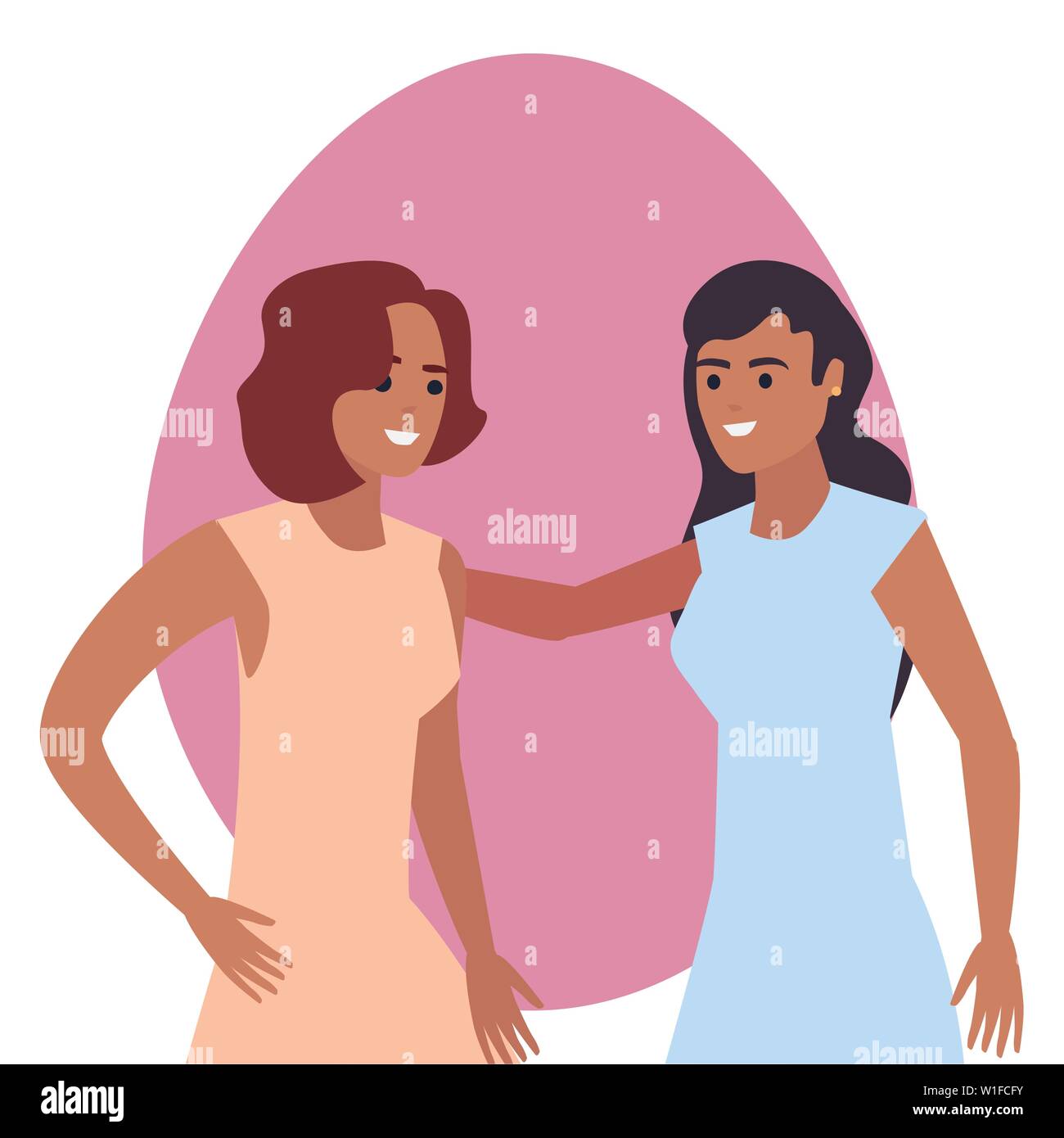 happy young women celebrating characters vector illustration Stock ...