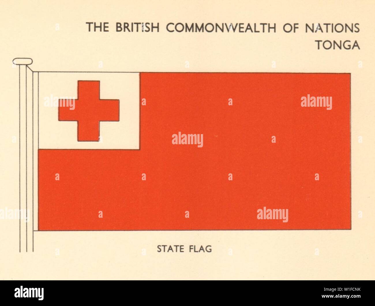 TONGA FLAGS. State Flag 1958 old vintage print picture Stock Photo - Alamy