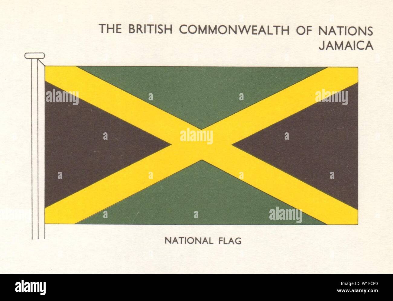 JAMAICA FLAGS. National Flag 1965 old vintage print picture Stock Photo ...