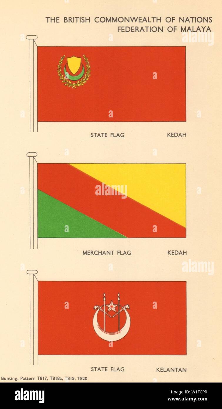 MALAYSIA FLAGS. Federation of Malaya. State Merchant Flag Kedah ...