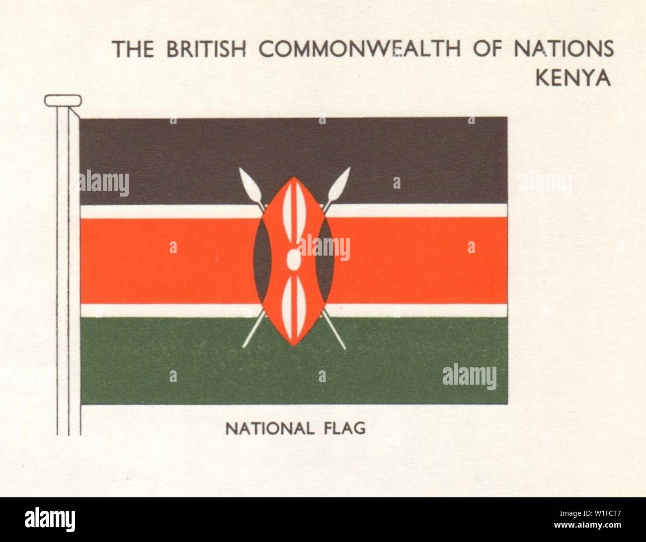 KENYA FLAGS. National Flag 1965 old vintage print picture Stock Photo ...