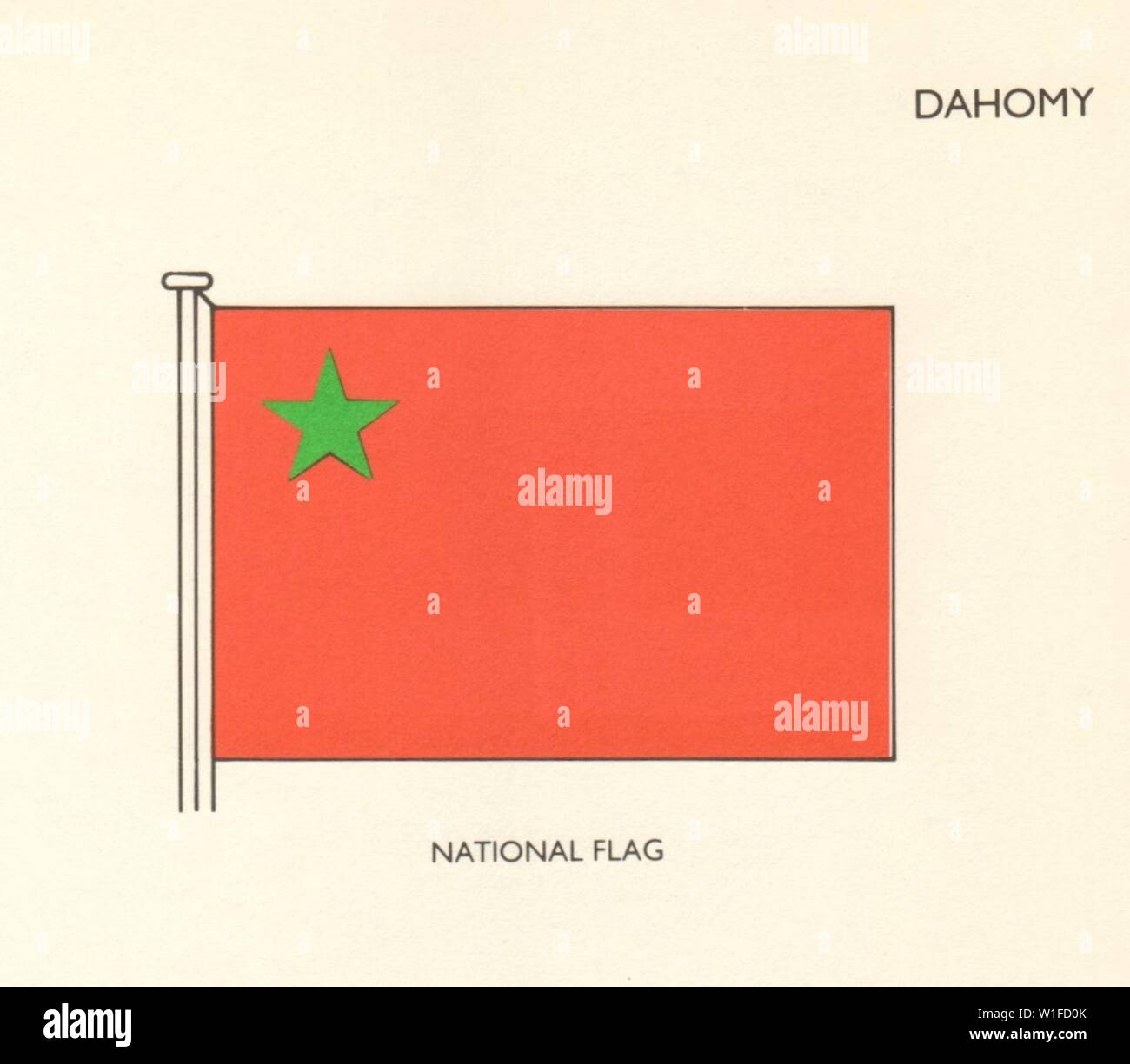 BENIN FLAGS. Dahomy. National Flag 1979 old vintage print picture Stock ...