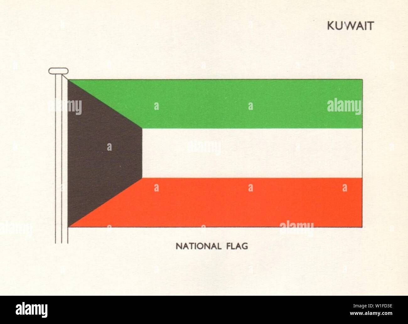 KUWAIT FLAGS. National Flag 1964 old vintage print picture Stock Photo ...