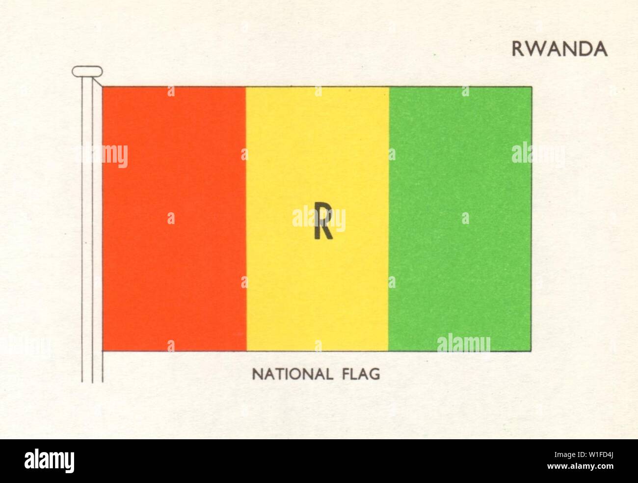 RWANDA FLAGS. National Flag 1965 old vintage print picture Stock Photo - Alamy