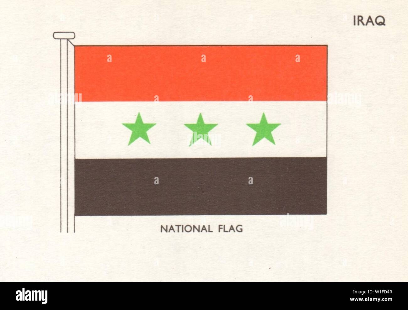 IRAQ FLAGS. National Flag 1965 old vintage print picture Stock Photo ...