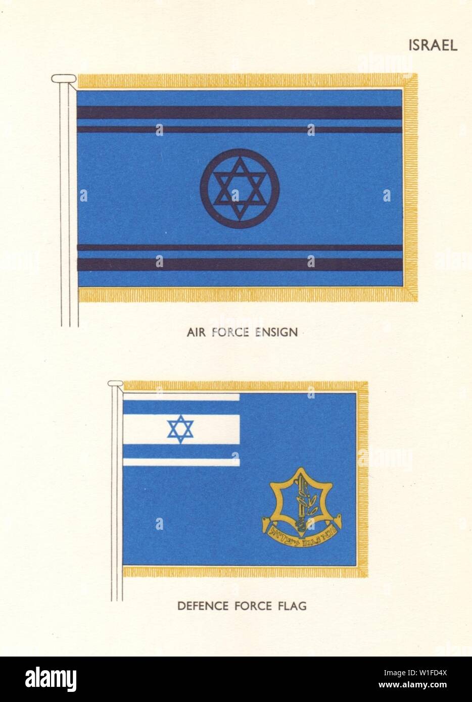 ISRAEL FLAGS. Air Force Ensign, Defence Force Flag 1964 old vintage ...