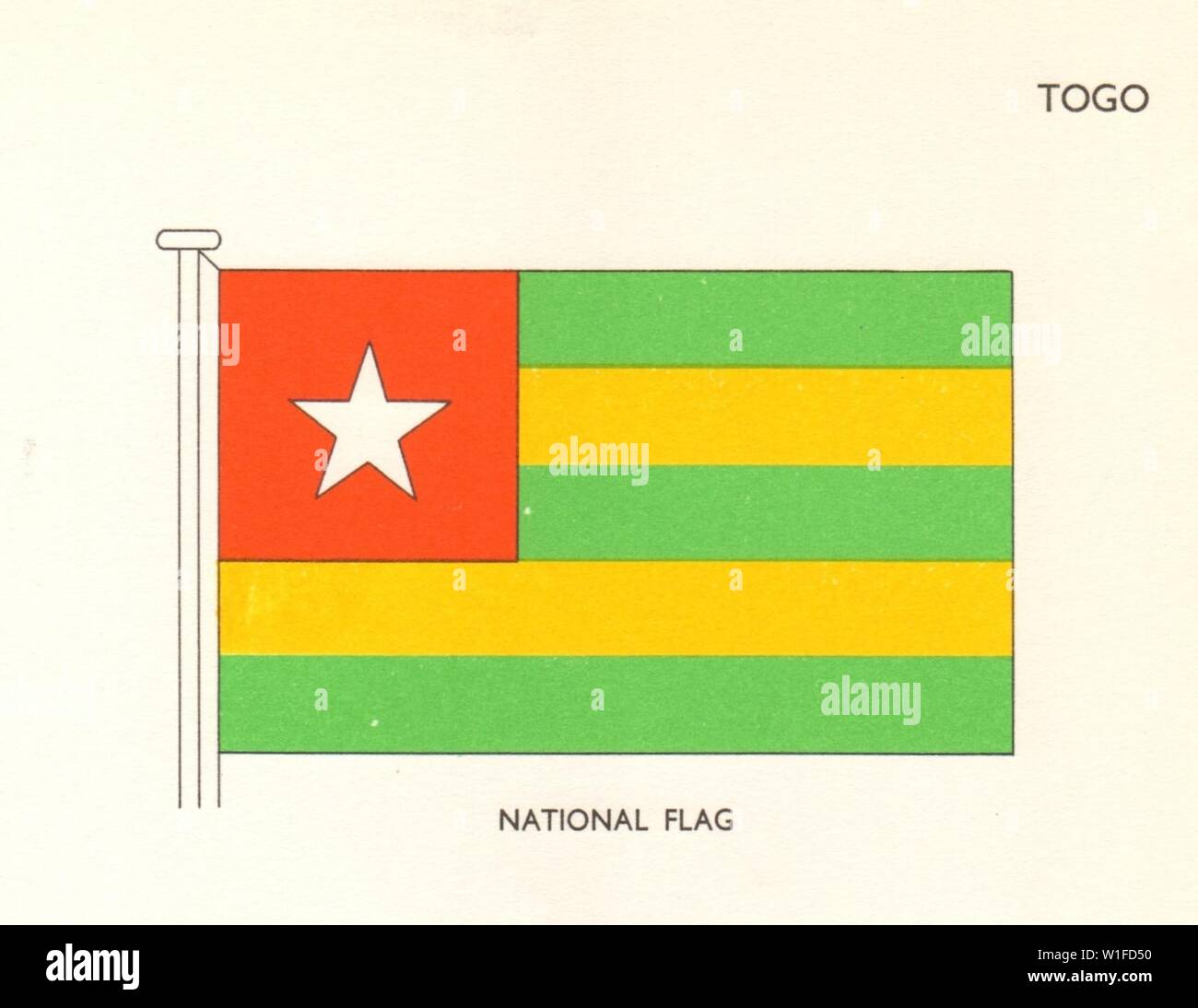 TOGO FLAGS. National Flag 1964 old vintage print picture Stock Photo ...