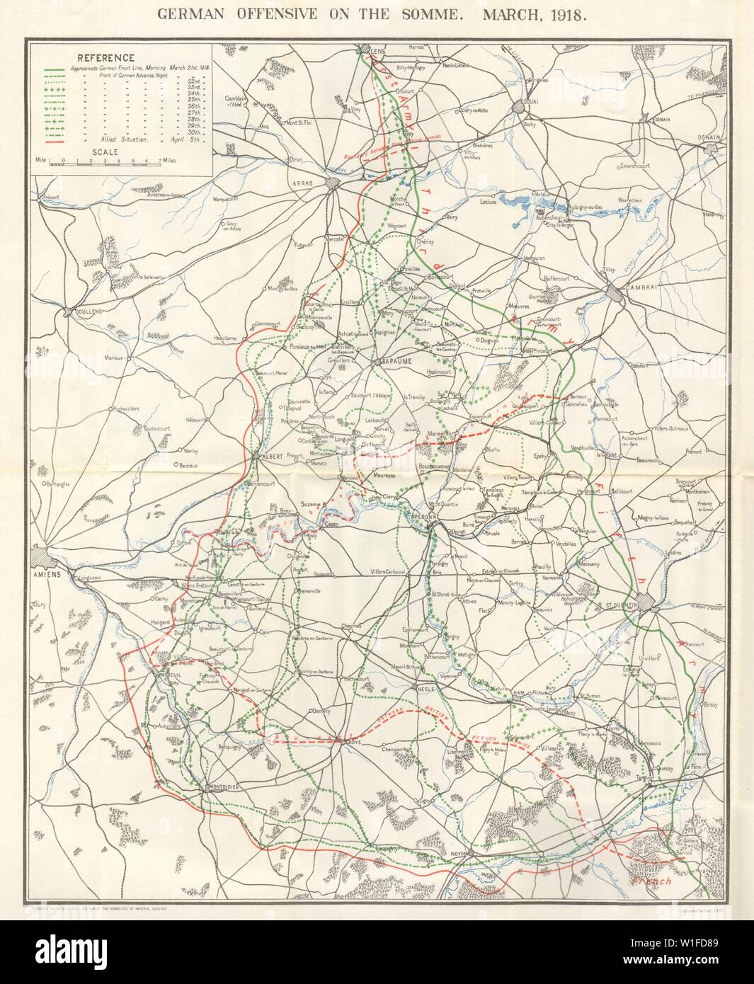WW1 WESTERN FRONT. German offensive on the Somme, March 1918 1934 old ...