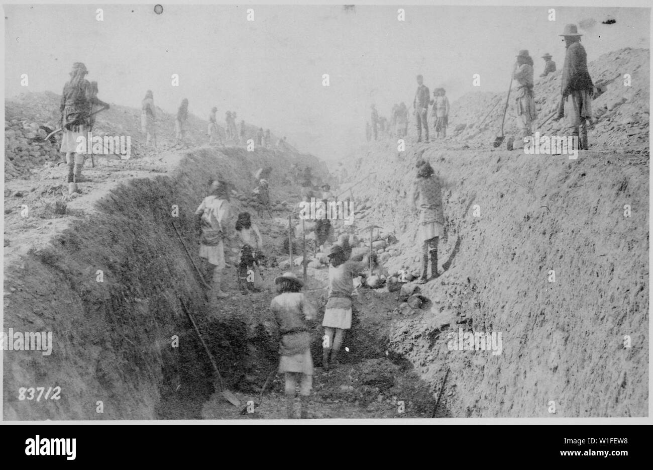 Irrigation ditch under construction at San Carlos Indian Agency ...