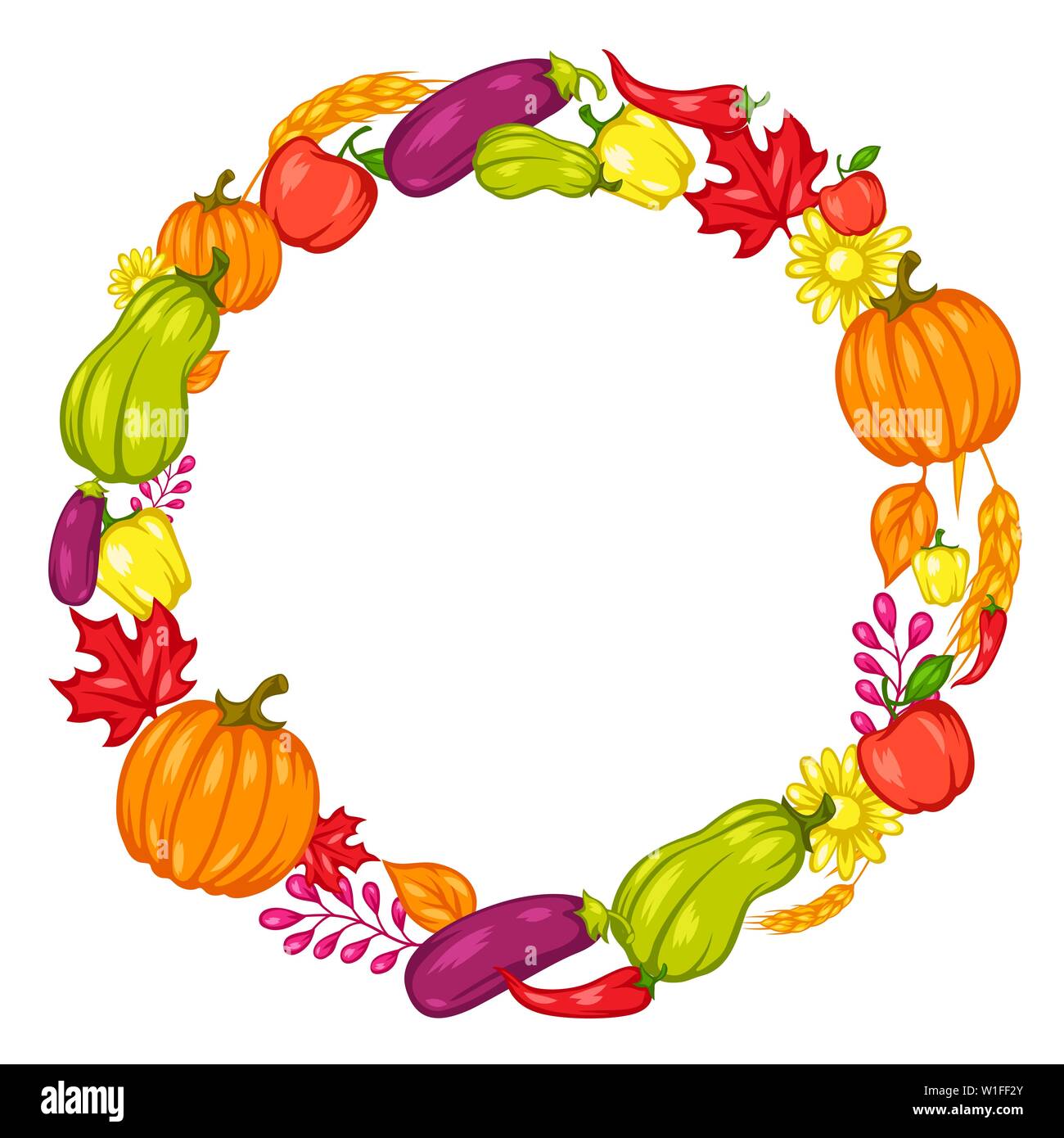 Harvest frame with fruits and vegetables Stock Vector Image & Art - Alamy