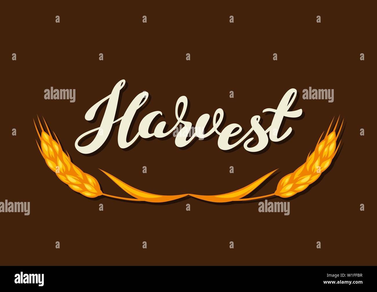 Harvest typography letteringemblem. Autumn background Stock Vector ...